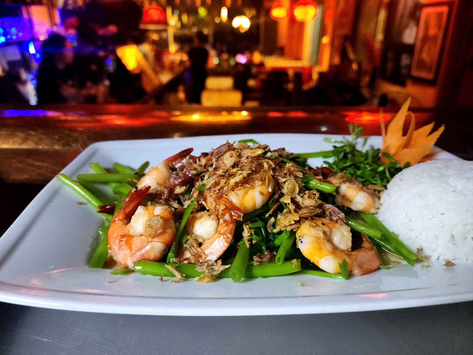 Morning Glory with prawn
